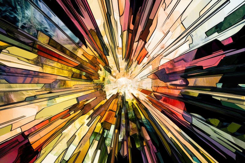 A Vibrant Image of a Sunburst Featuring Multiple Colors Stock Photo ...