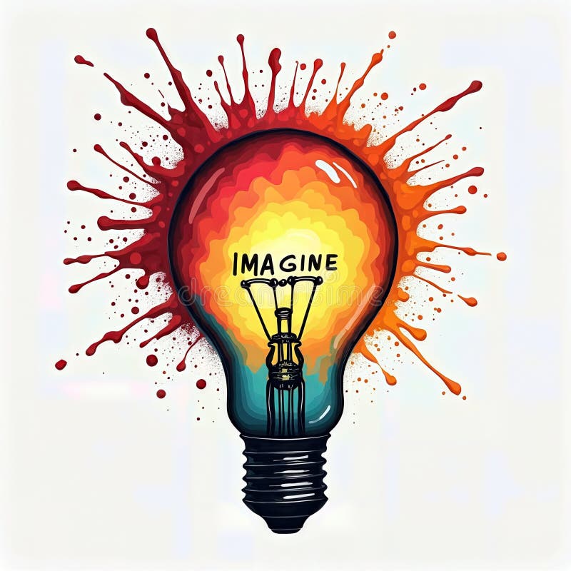 Vibrant Imagination Lightbulb Concept Stock Illustration - Illustration ...