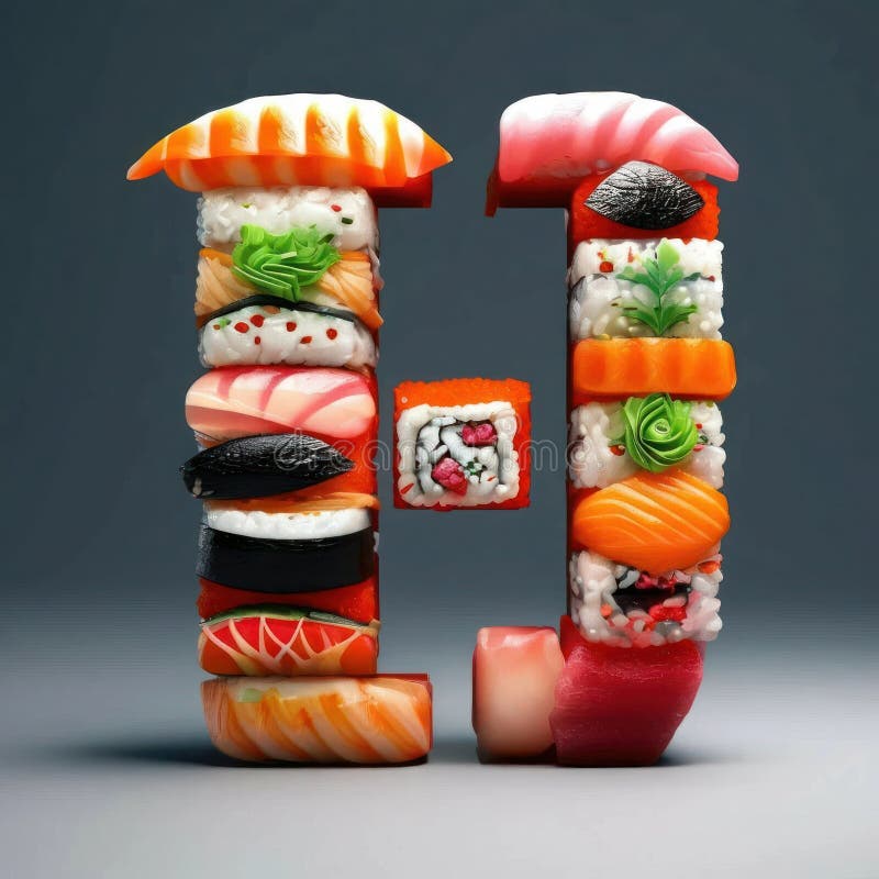 Creative Sushi Stack Forming the Number 11, AI-Generated Culinary Art ...