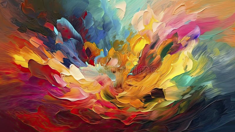 Vibrant Impressionist Paint Strokes Background for Web and Print. Stock ...