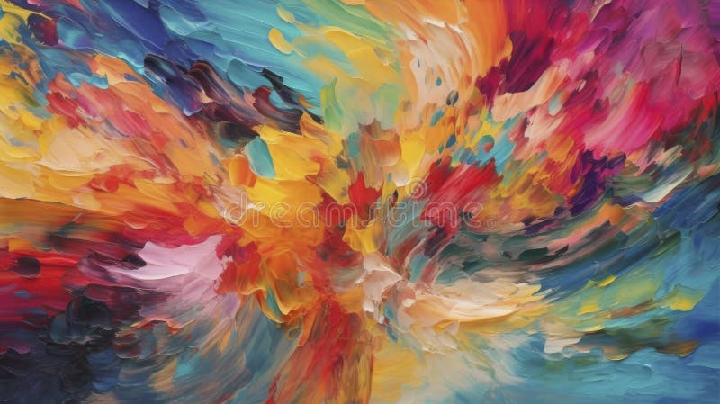 Vibrant Impressionist Paint Strokes Background for Web and Print. Stock ...