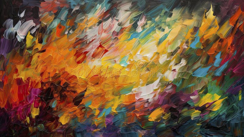 Vibrant Impressionist Paint Strokes Background for Web and Print. Stock ...