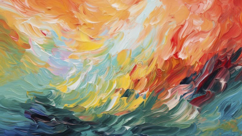 Vibrant Impressionist Paint Strokes Background for Web and Print. Stock ...