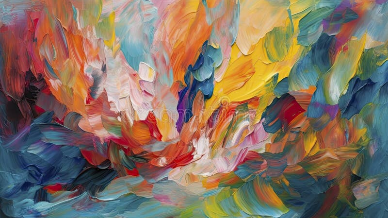 Vibrant Impressionist Paint Strokes Background for Web and Print. Stock ...