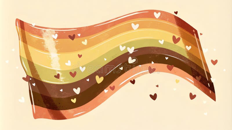 Vibrant Inclusivity: Shades of a Rainbow Flag with Floating Hearts ...