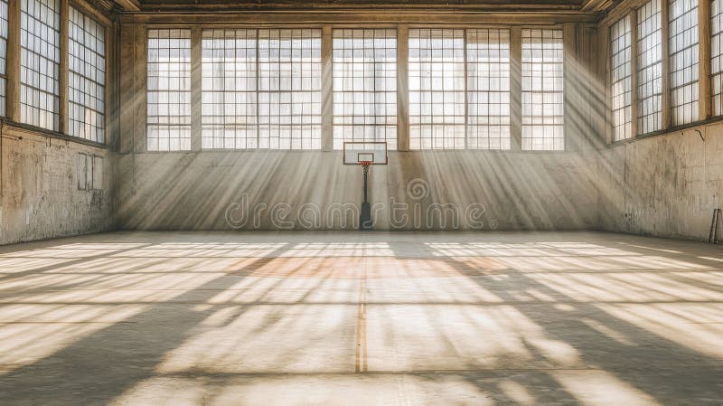 Vibrant Indoor Basketball Court Design Inside a Brick Structure Stock ...