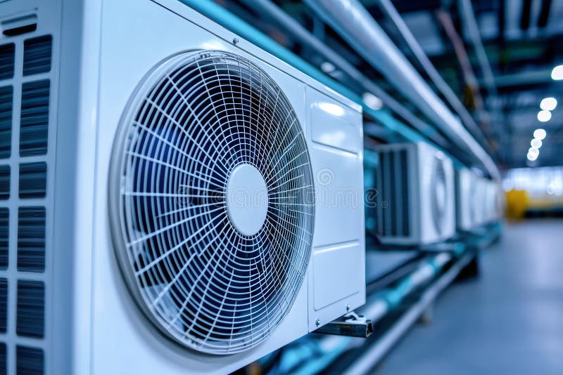 Vibrant Industrial Fans Operable in a Factory Environment for Efficient ...