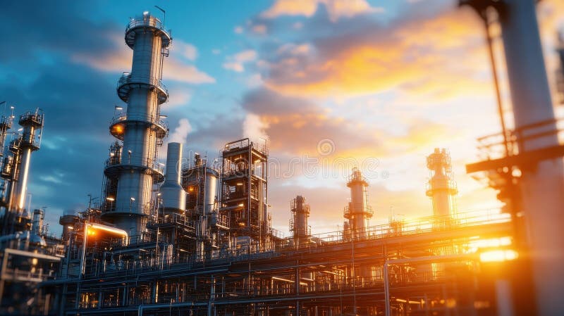 Vibrant Industrial Innovation in Development Site Stock Illustration - Illustration of power ...