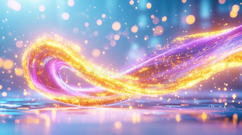 Vibrant Infinity Loop with Sparkling Light Trails Stock Photo - Image ...