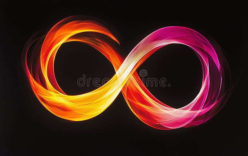 A Vibrant Infinity Symbol Made of Flowing Colors Against a Black ...