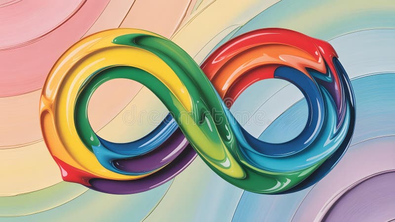 Vibrant Infinity Symbol Painted on Pastel Surface Representing Autism ...