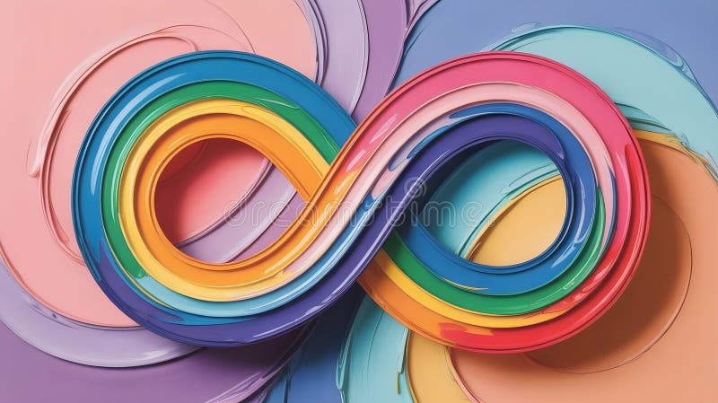 Vibrant Infinity Symbol Painted on Pastel Surface Representing Autism ...