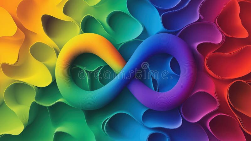 Vibrant Infinity Symbol with Rainbow Colors Stock Photo - Image of ...