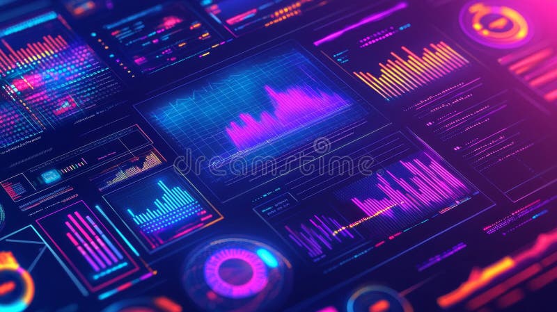 Vibrant Infographic Design with Data Visuals and Colorful Icons Stock ...