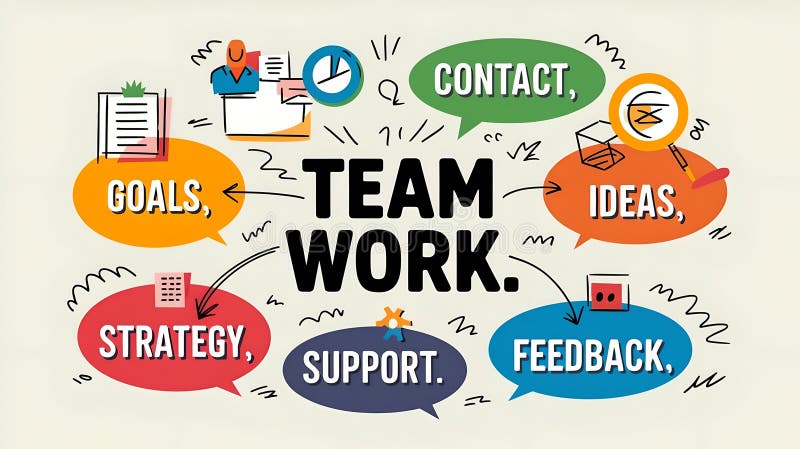 A Vibrant Infographic Illustrating the Concept of "Team Work." Include ...