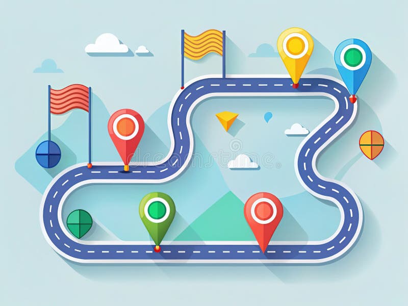 Visual Route Map Infographic a Professional StepbyStep Guide with Start ...