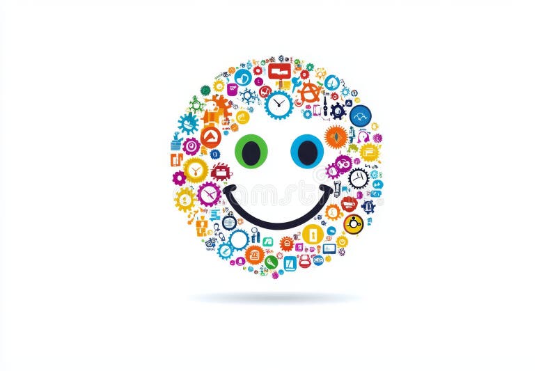 Efficiency Boost: Smiling Face Infographic Stock Illustration ...