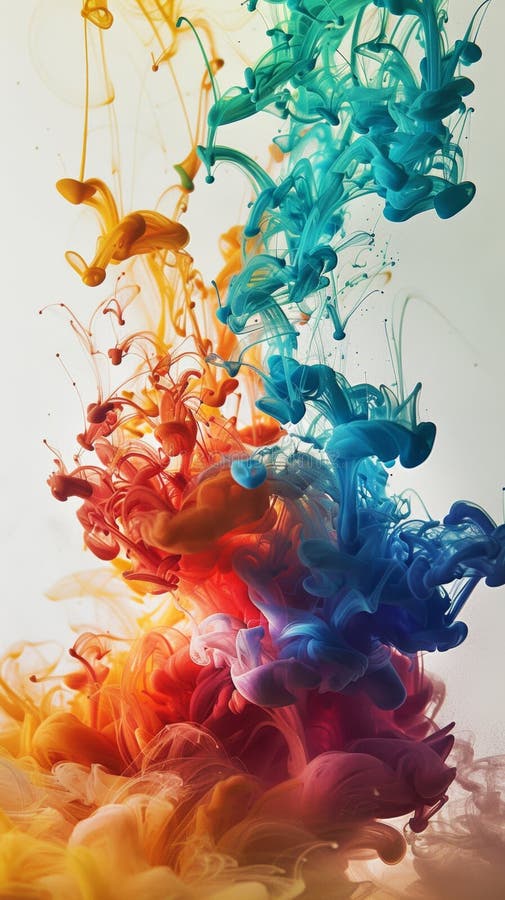 Vibrant Ink Clouds in Water Stock Photo - Image of orange, yellow ...