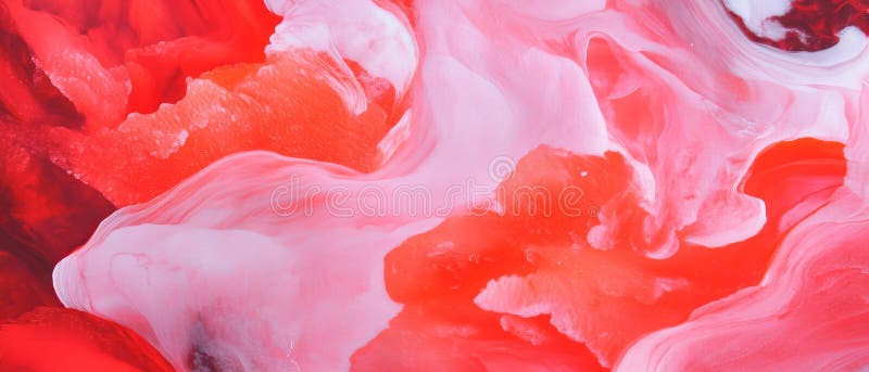 Vibrant Ink Diffusion with Blurred Edges and Bold Red Shapes Creating ...