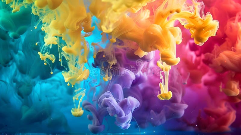 Vibrant Ink Diffusion Underwater Visuals Generative AI Stock ...
