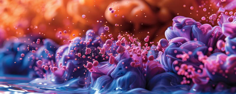 Vibrant Ink Droplets Creating Abstract Visual Art with a Dynamic Feel ...