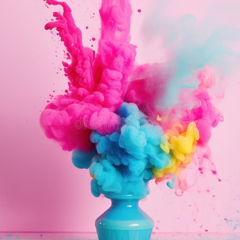 Vibrant Ink Explosion in Pastel Colors Stock Illustration ...