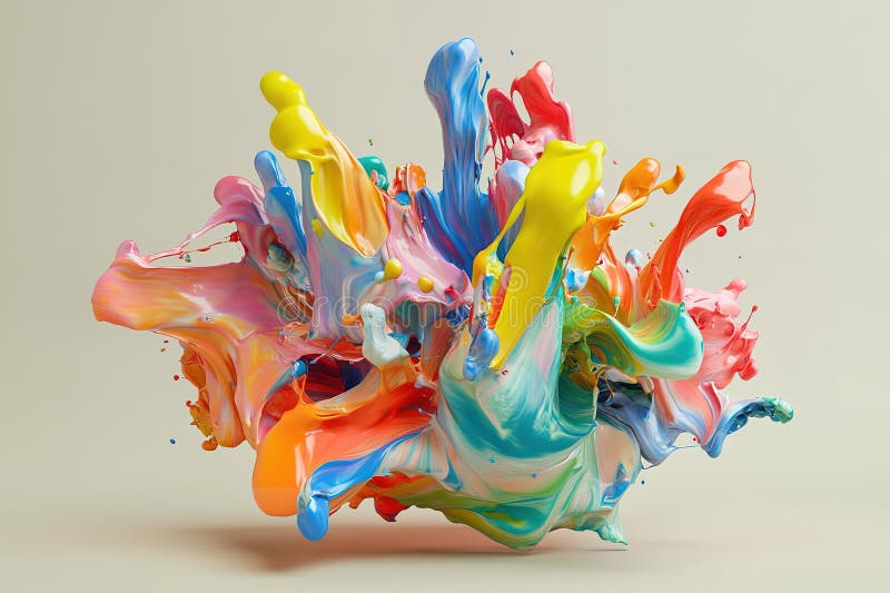 Vibrant Ink Splash Explosion: Colorful Abstract Paint Design for ...