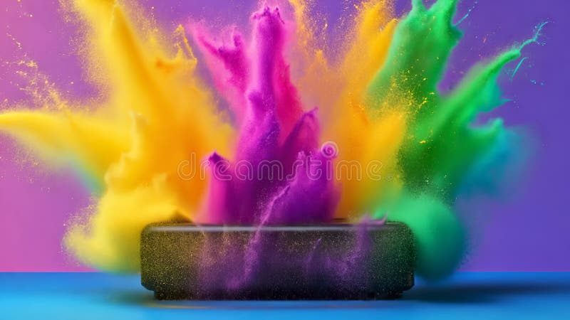 Vibrant Ink Splattering Process White Printer, Representing Digital ...