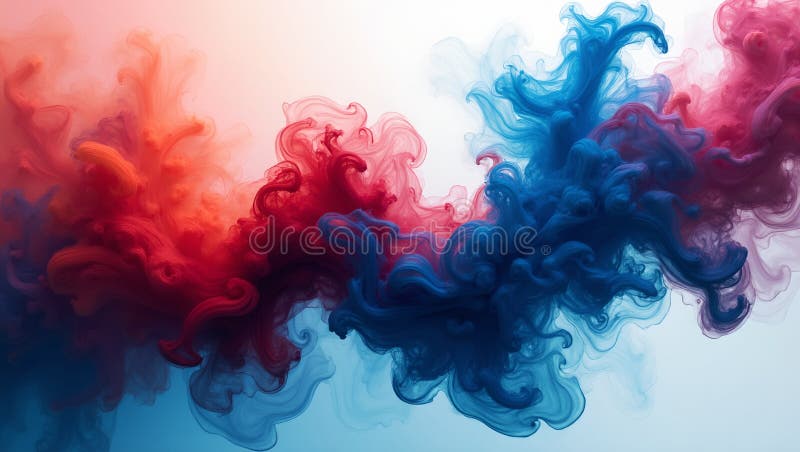 Vibrant Ink Swirls in Water Forming Abstract Patterns Stock ...