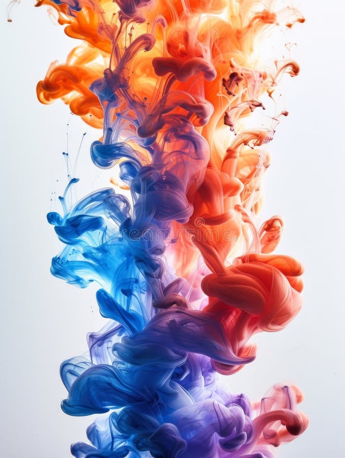 Vibrant Ink Swirls in Water Generative AI Stock Illustration ...