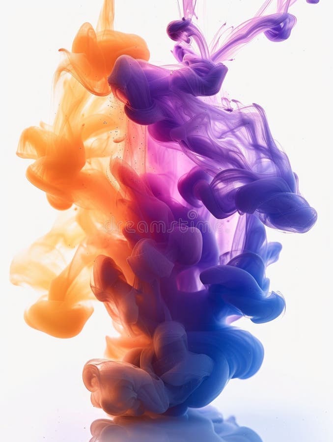 Vibrant Ink Swirls in Water Generative AI Stock Illustration ...