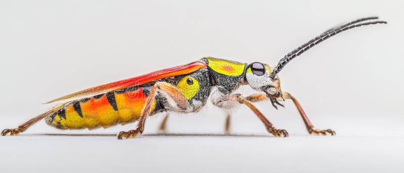 Colorful Insect with Striking Patterns in Close Up Stock Illustration ...