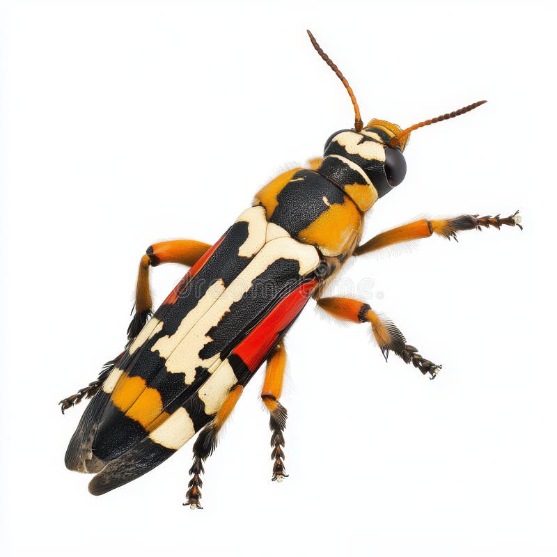 Colorful Insect with Striking Patterns on a White Background Stock ...
