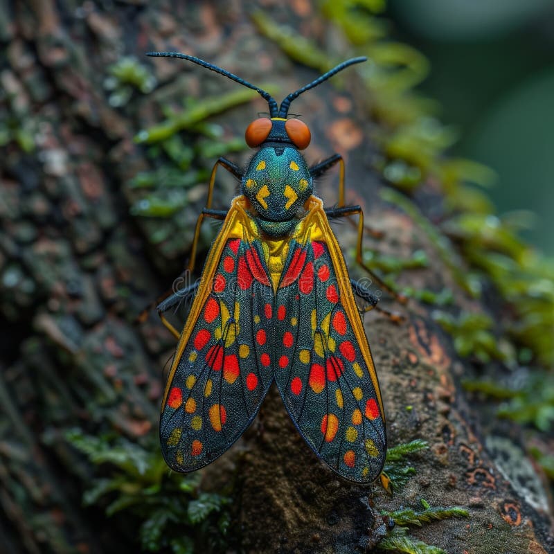 Vibrant Insect with Intricate Patterns Stock Illustration ...