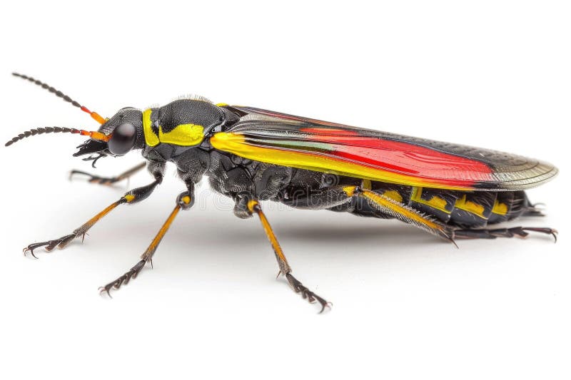 Vibrant Insect on White Surface, Ideal for Educational Materials Stock ...