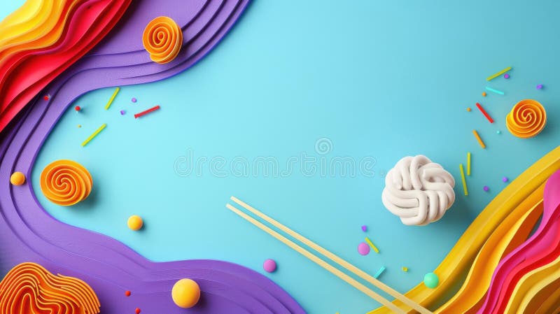 Vibrant Instant Noodles in a Stunning Layout on a Purple Backdrop ...