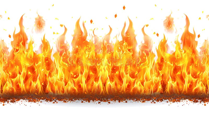 Vibrant, Intense Fire with Dynamic Flames and Heat Waves Against a ...