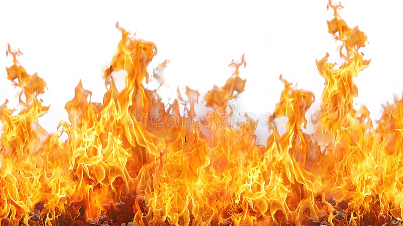 Vibrant, Intense Fire with Dynamic Flames and Heat Waves Against a ...