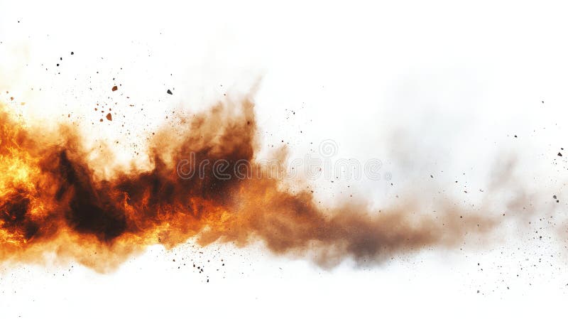 Vibrant Intense Fire with Dynamic Flames and Heat on White Stock ...