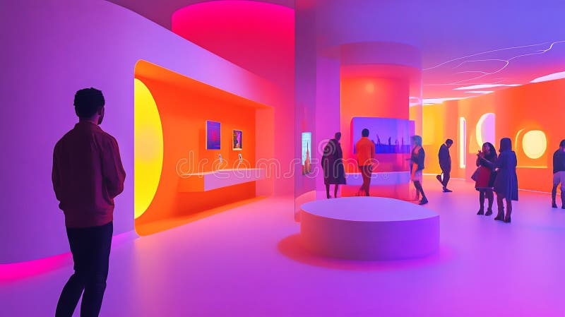 A Vibrant Interactive Museum Exhibit with Touchscreens and Immersive ...