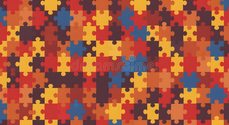 Vibrant and Interconnected Puzzle Pieces: a Colorful Jigsaw Pattern ...