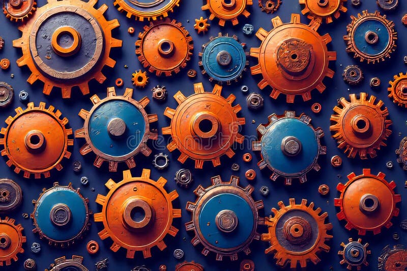 Vibrant Interlocking Gears a Colorful Exploration of Industrial Design ...