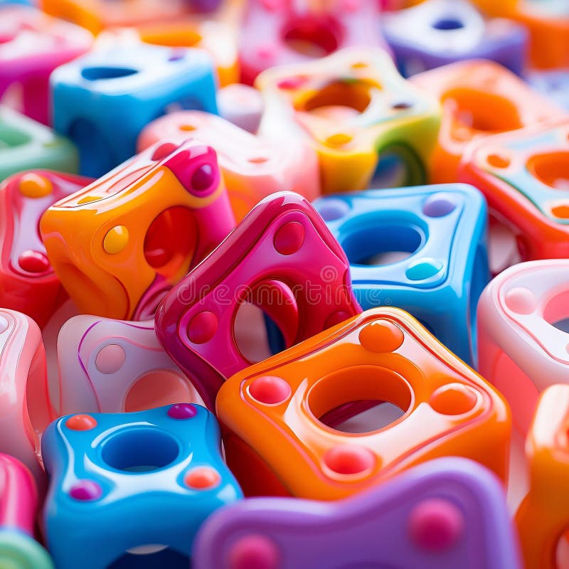 Vibrant Interlocking Geometric Shapes with Subtle Bokeh Effect Stock ...