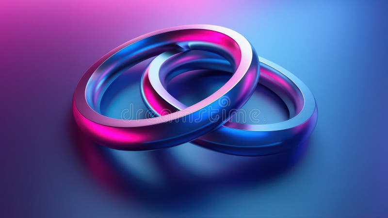 Vibrant Interlocking Rings with a Mesmerizing Blue To Purple Gradient ...