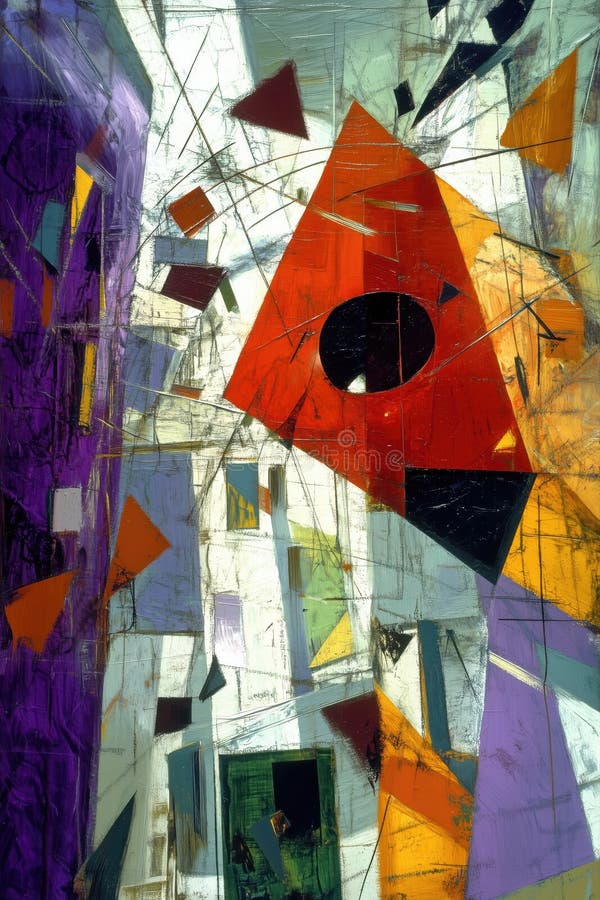 Vibrant Interplay of Shapes and Colors Showcasing Cubism and ...