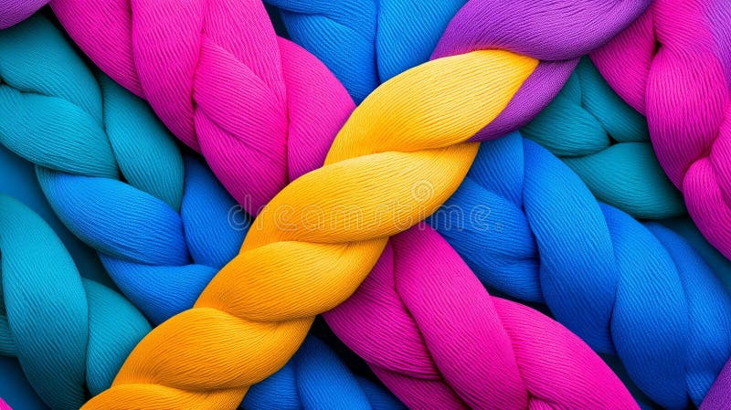 Braided Colorful Threads Vibrant Interwoven Threads Symbolize Unity ...