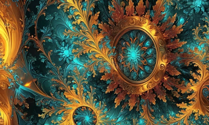 Vibrant, Intricate Digital Artwork Features Central Circular Design ...