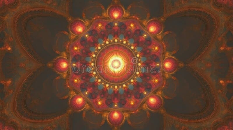 A Vibrant, Intricate Mandala Design Featuring Circular Patterns and ...