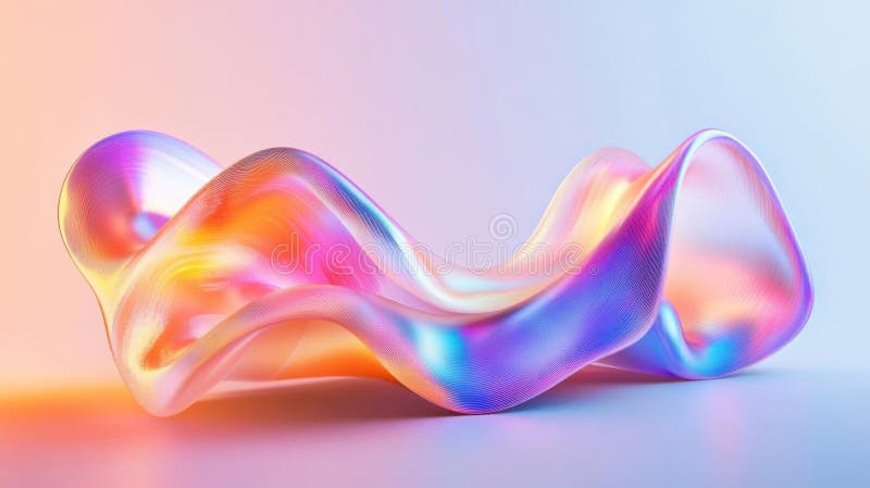 Vibrant Iridescent Abstract Waves Flow Smoothly Stock Illustration ...