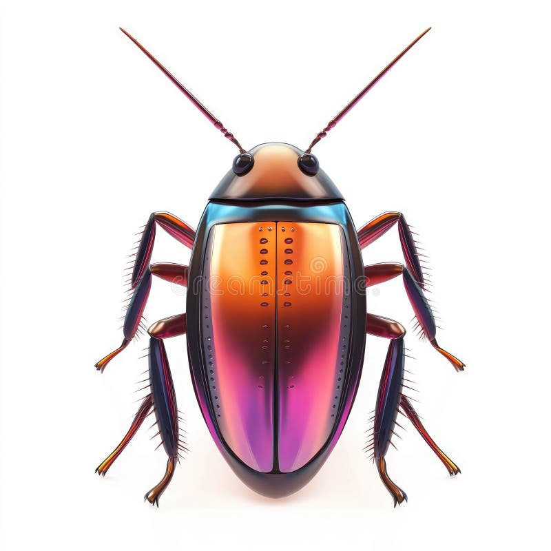 Stunning Iridescent Beetle, 3D Render, Vibrant Colors. Stock ...